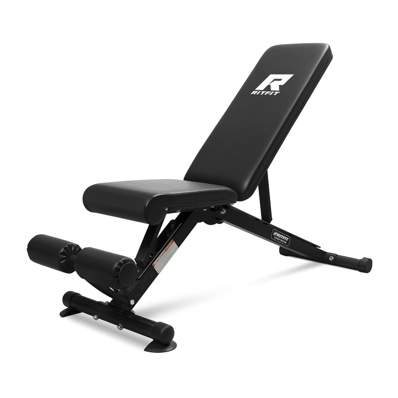 RitFit Foldable Weight Bench with Weight Bench Exercise Chart