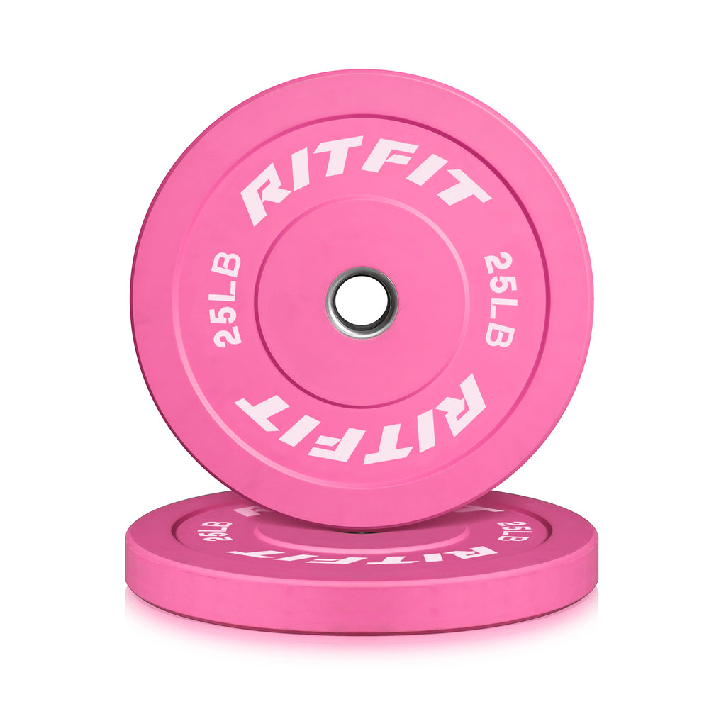 RitFit 2-inch Bumper Plates Olympic Rubber Weight Plates Set 100-370LB