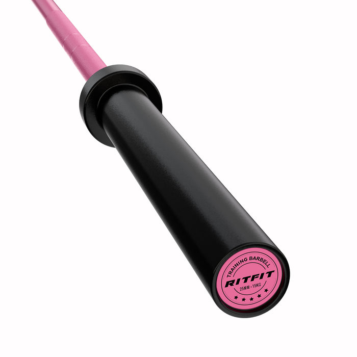 RitFit 15kg Pink Training Barbell Weight Lifting Bar