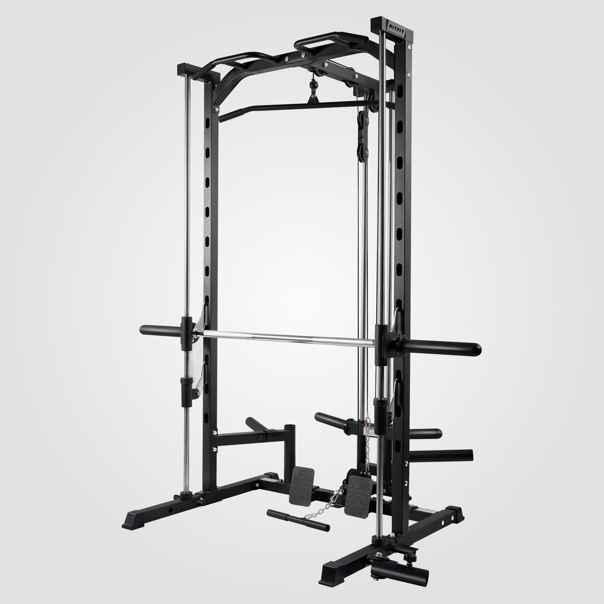 RitFit PSR05 2.0 Multifunctional Smith Machine Power Rack with LAT-Pul