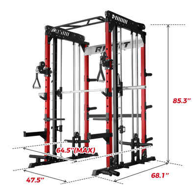 RitFit M1 PRO Multi-Functional Smith Machine with Cable Crossover Syst