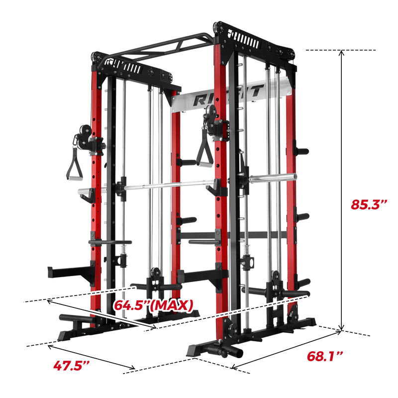 RitFit M1 PRO Multi-Functional Smith Machine with Cable Crossover Syst