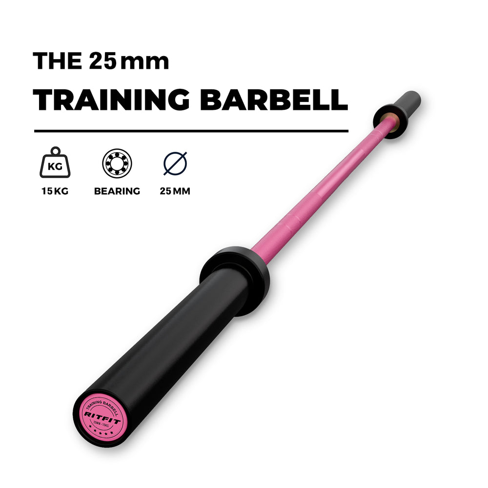 RitFit 15kg Pink Training Barbell Weight Lifting Bar