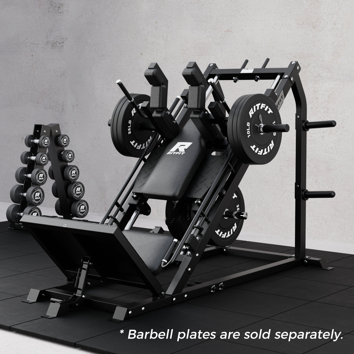 RitFit GAZELLE PRO 3-In-1 Leg Press and Hack Squat Machine