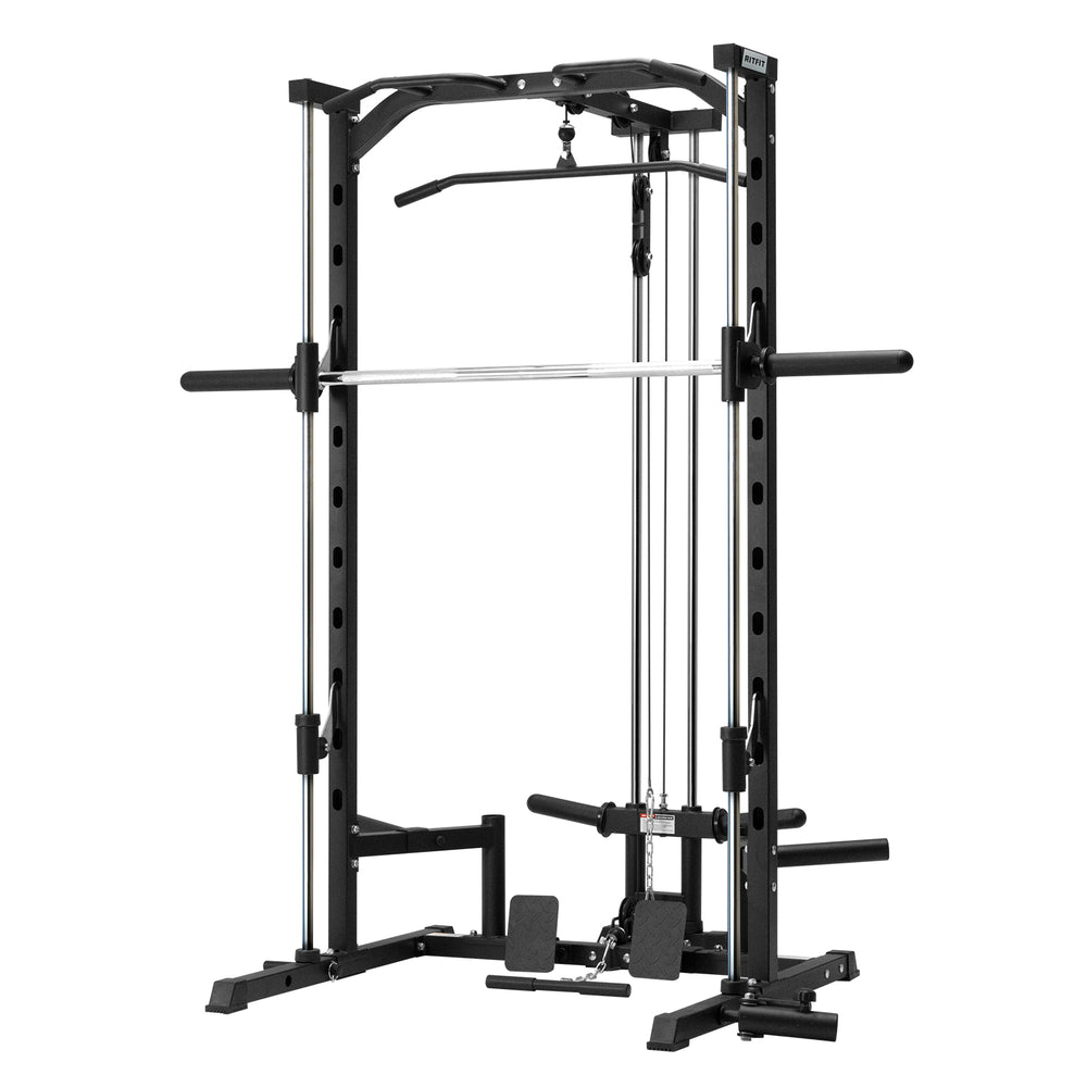 RitFit PSR05 2.0 Multifunctional Smith Machine Power Rack with LAT-Pul