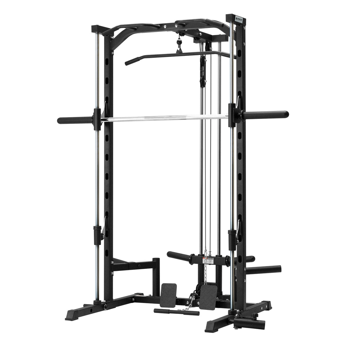 RitFit PSR05 2.0 Multifunctional Smith Machine Power Rack with LAT-Pul