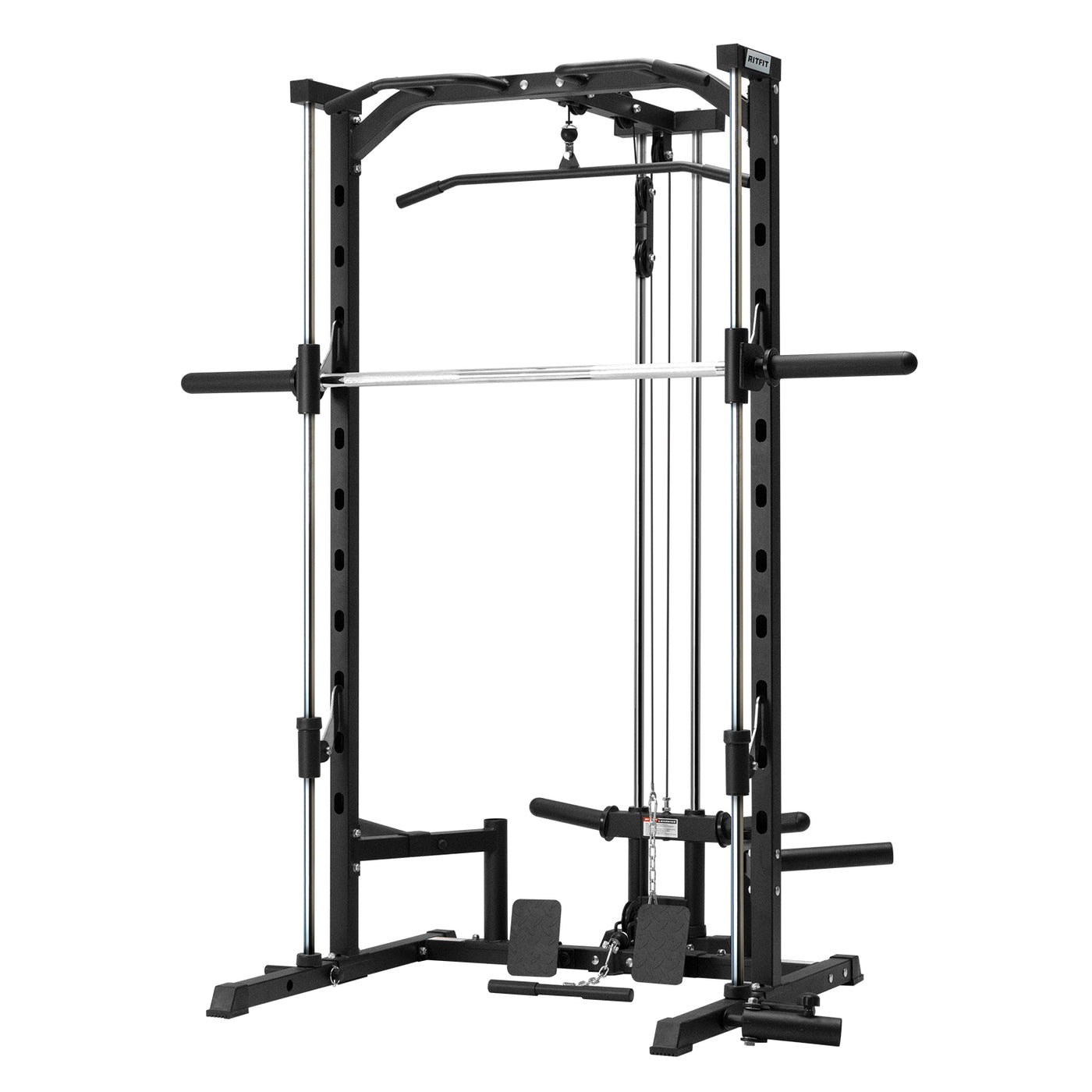 RitFit PSR05 2.0 Multifunctional Smith Machine Power Rack with LAT-Pul