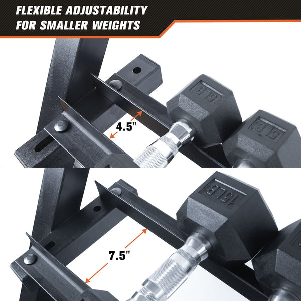 RitFit 3-Tier Small Dumbbell Weight Rack for Home Gym