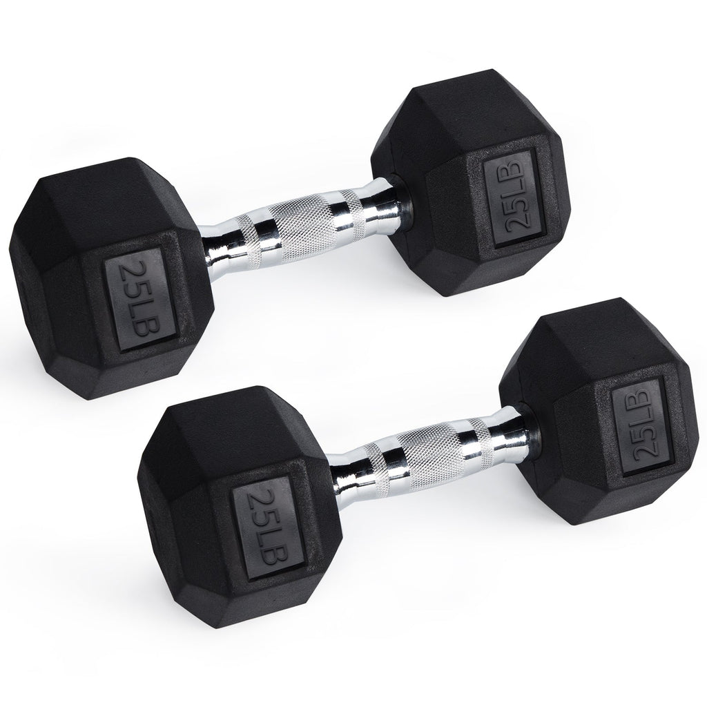 RitFit Rubber Hex Dumbbells Set 10-60 lbs Hex Weights